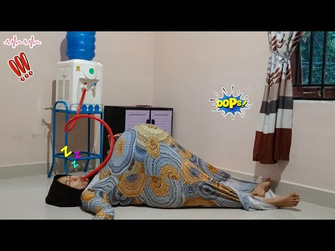 drama💕😂aneh mama tidur ngelindur berjalan minum air dispenser perutnya besar seperti mama hamil