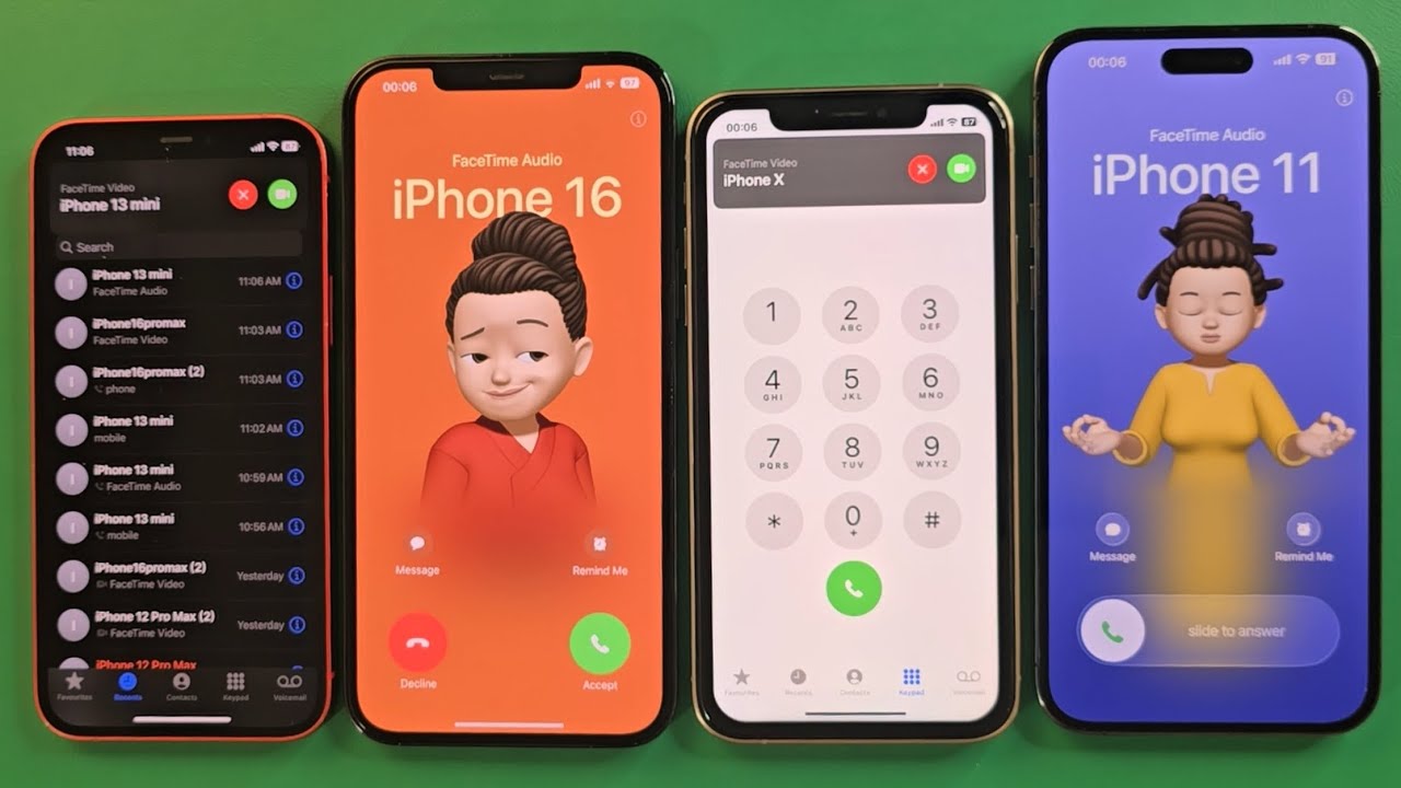 FaceTime Incoming call Outgoing call iPhone 12 iPhone 12Pm iPhone16Pro ...