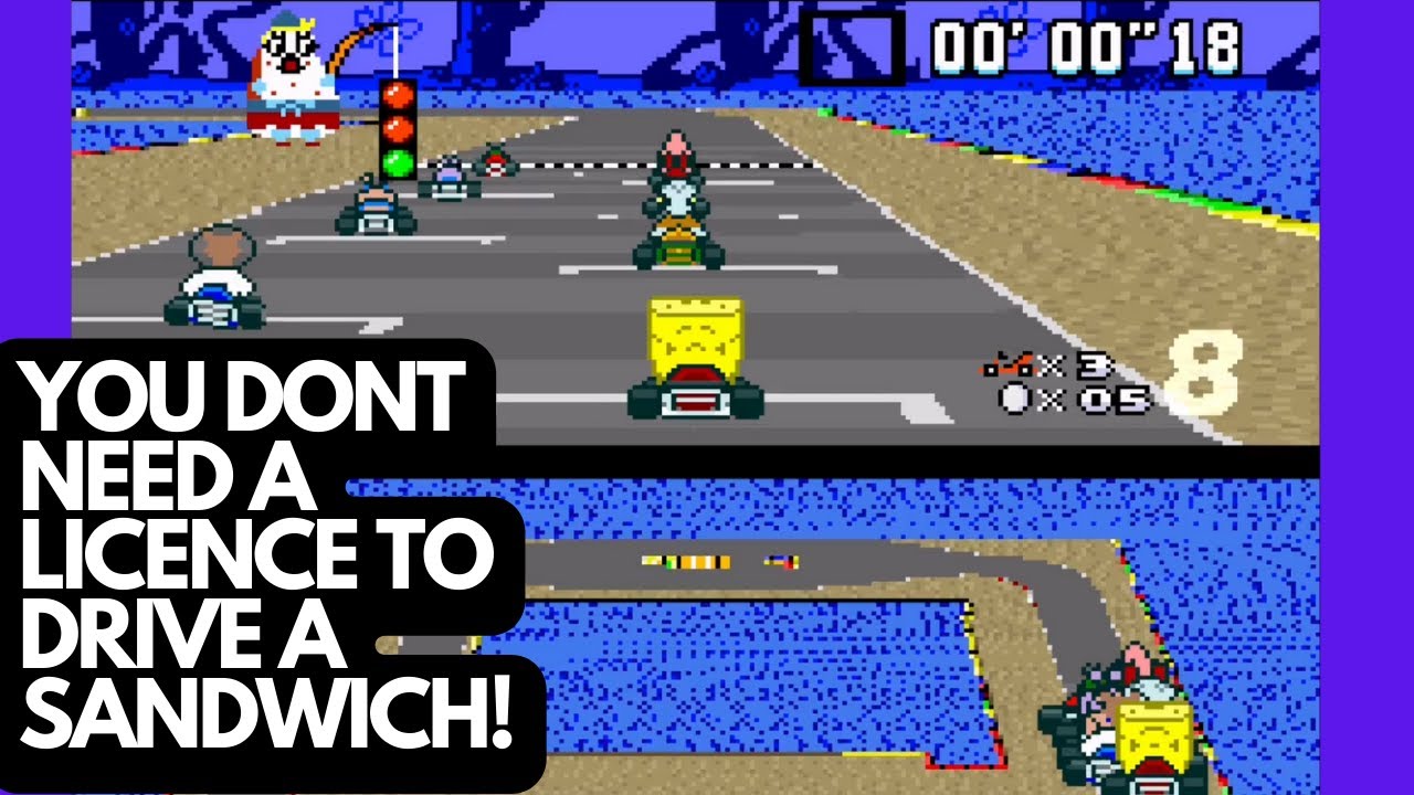 Longplay - Super Spongebob Kart (Super Mario Kart Mod - SNES) - YouTube
