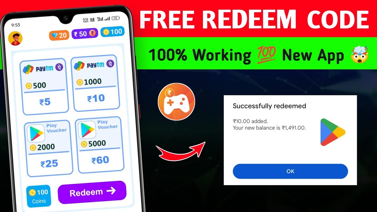 Free Redeem Code App | Google Play Redeem Code App | How To Get Free ...