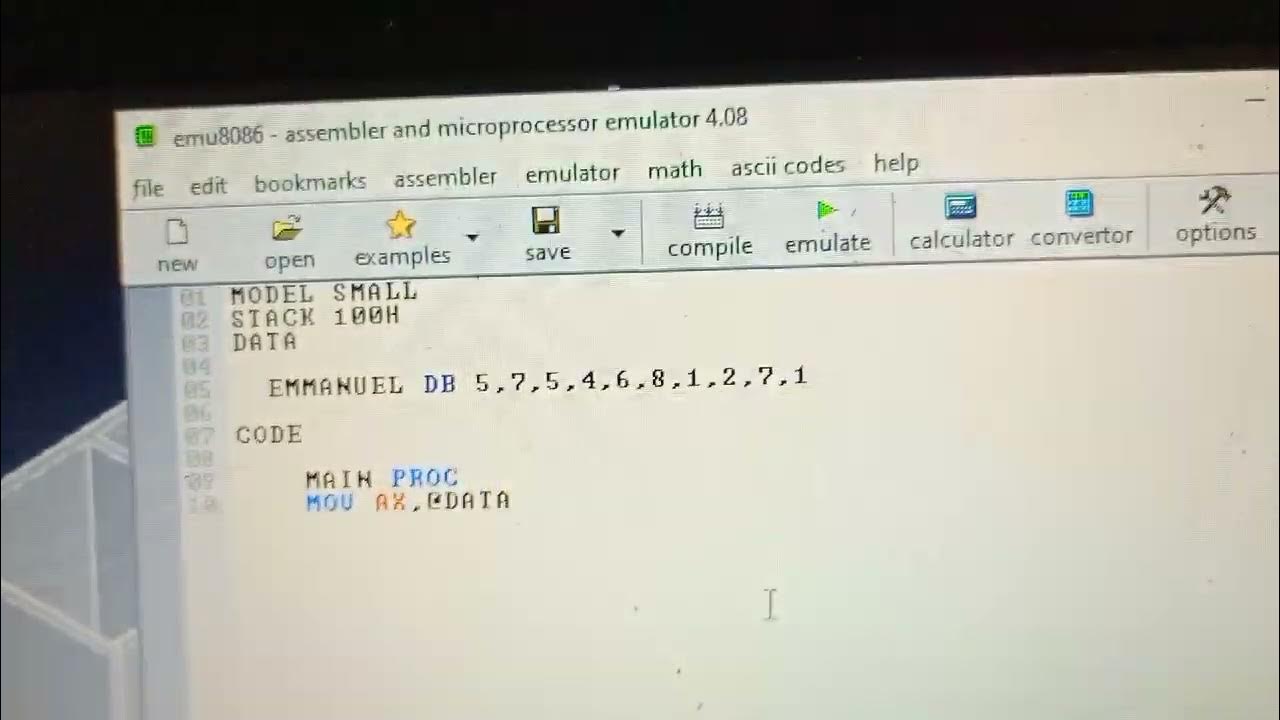 EMU8086 Creating own array - YouTube