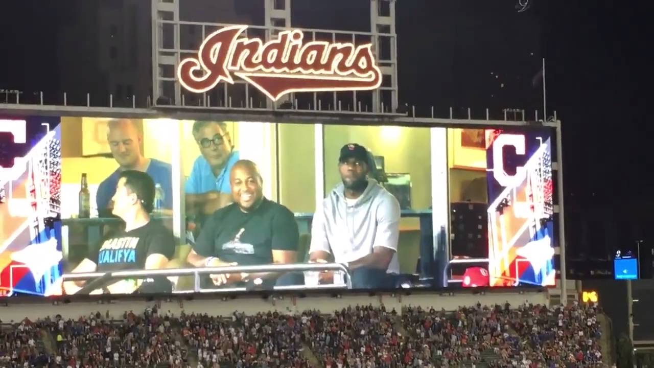 LeBron James acknowledged at Indians game on the scoreboard at ...