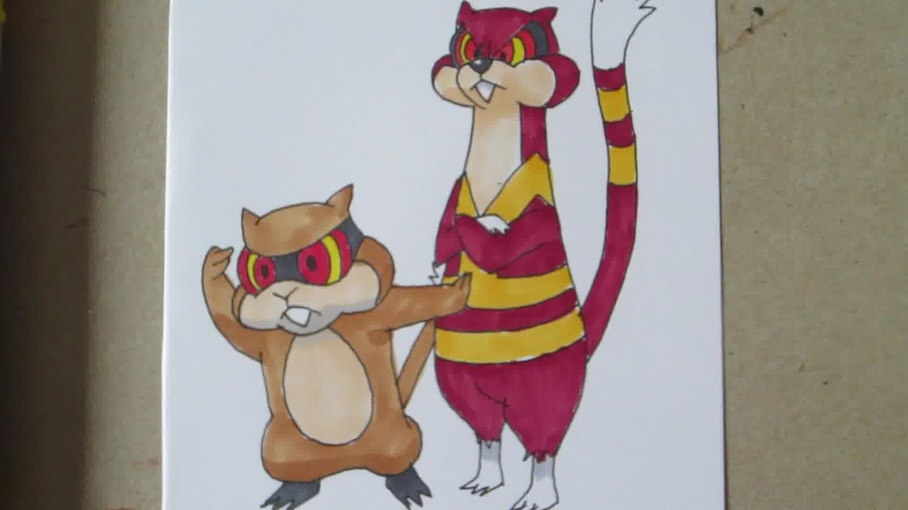 How to draw Pokemon: No.504 Patrat, No.505 Watchog - YouTube