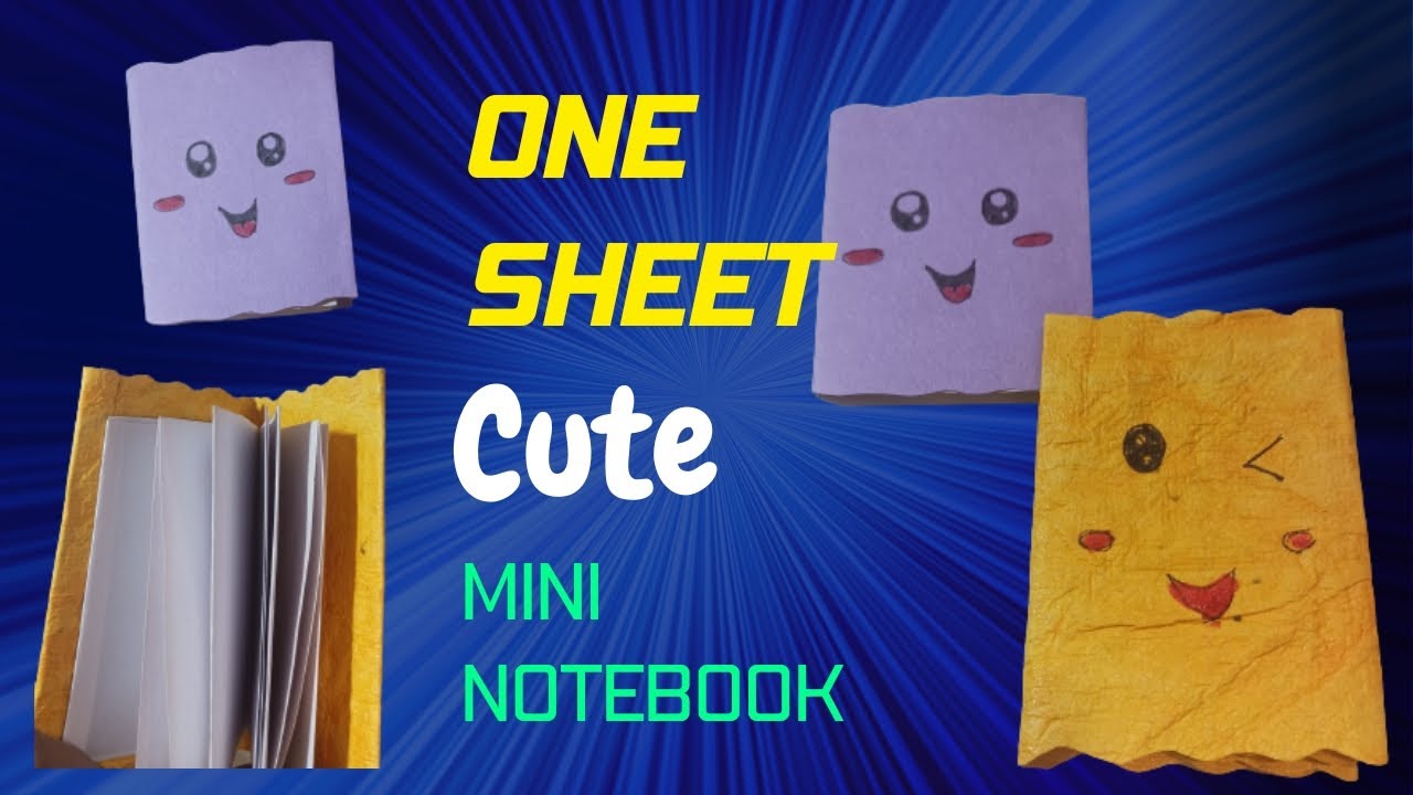 one sheet paper cute mini notebook ll paper craft mininotebook ll ...