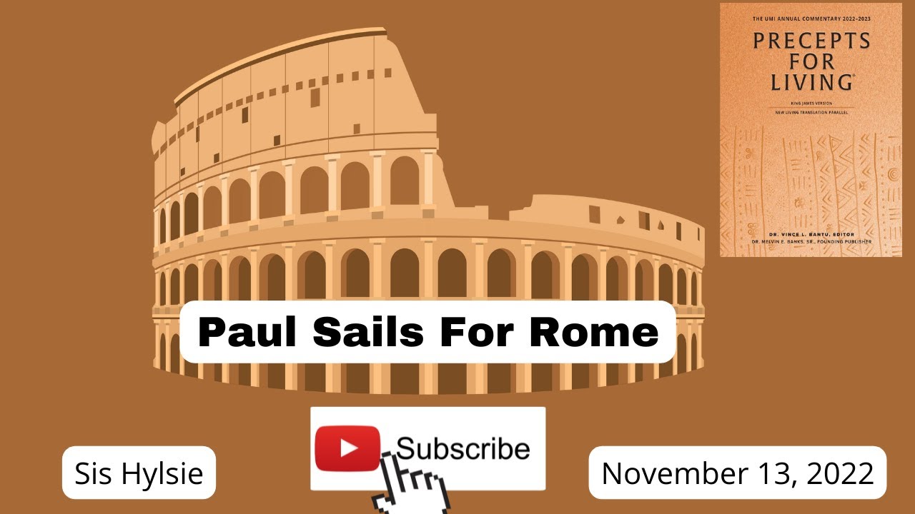 Paul Sails for Rome, Precept for Living Sunday School Lesson for ...