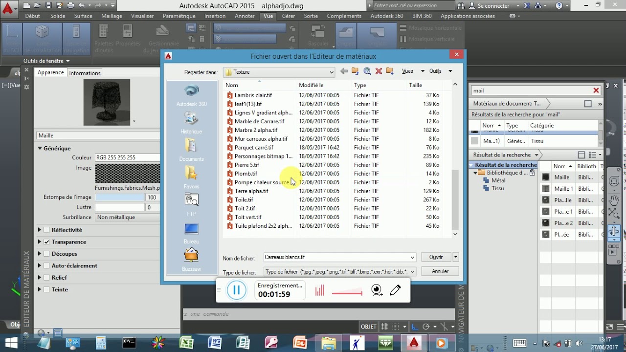 Autocad creation des textures - YouTube