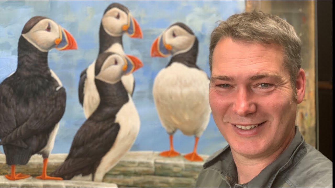 Painting Puffins in Oils - Art Tutorial | Live | My Wildlife Art ...