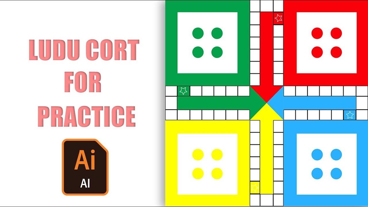 Ludu cort design - How to design Ludu cort - Illustrator design - YouTube
