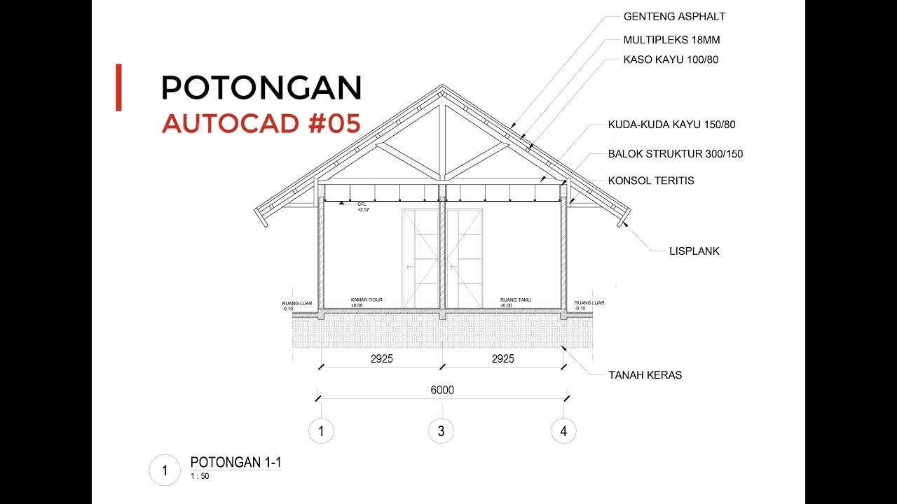 POTONGAN AUTOCAD | Tutorial autocad #05 - YouTube