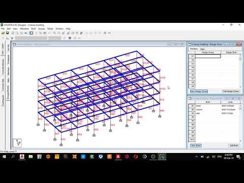 how to use concrete designer on staad pro connect edition - YouTube