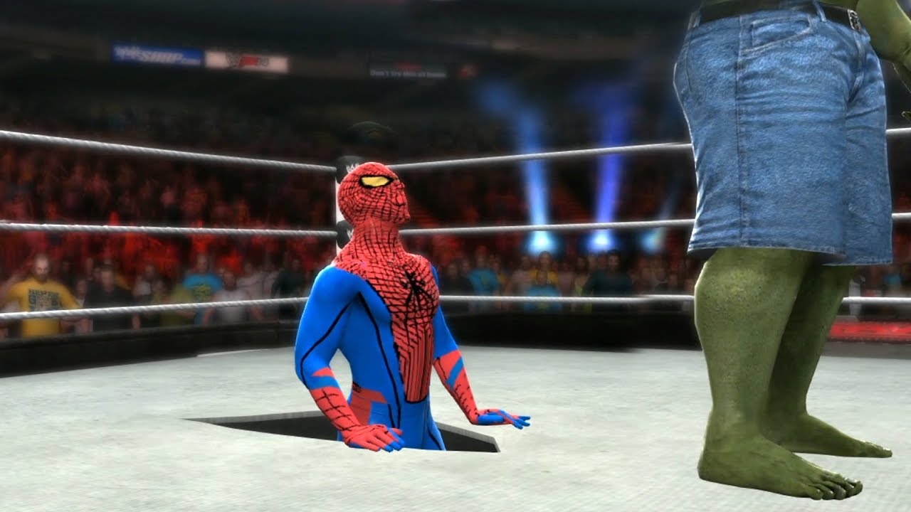 SPIDER-MAN VS HULK (Ultimate Hulk) - Hell In A Cell Match - YouTube