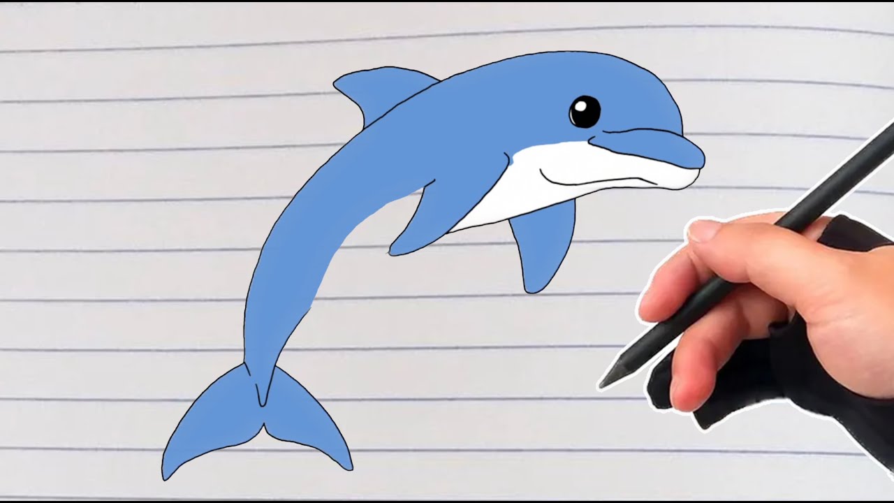 HOW TO DRAW DOLPHIN CUTE/By Peerada - YouTube