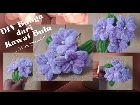 Cara Membuat Bunga dari Kawat Bulu || How to Make Flowers from Feather ...