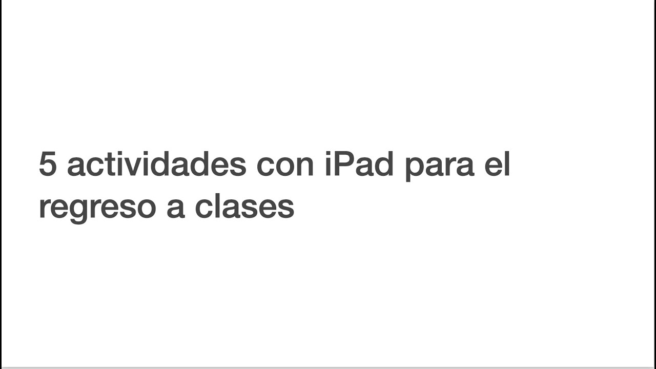 5 actividades para el regreso a clases - YouTube