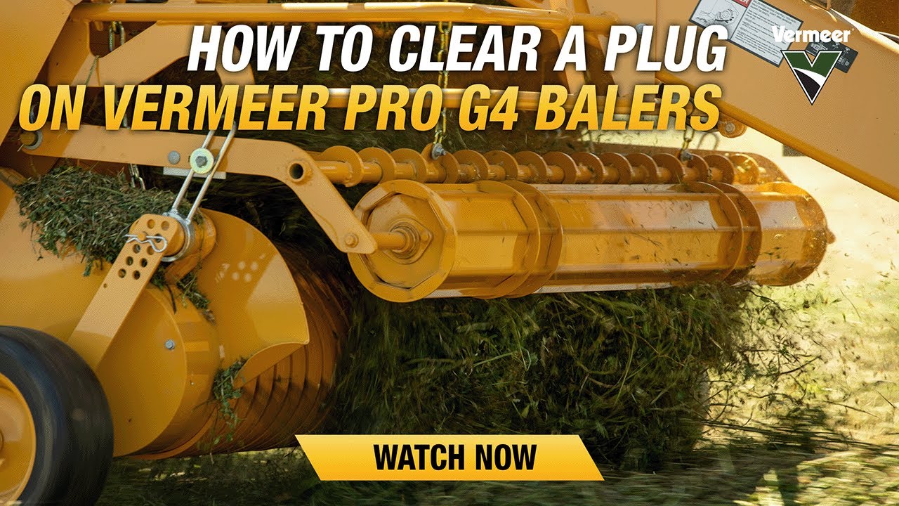 How to clear a plug with a Vermeer Pro G4 baler - YouTube