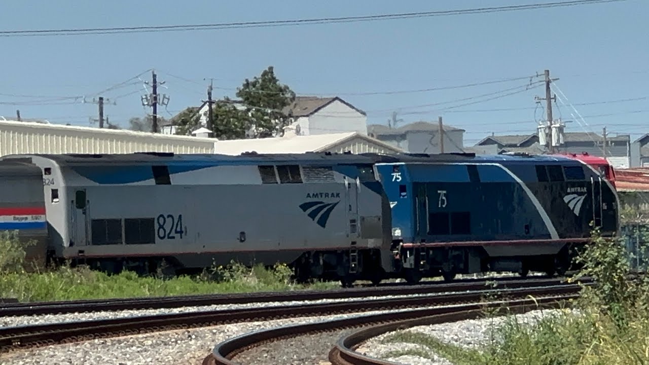 Amtrak sunset limited feat Amtrak 75 heritage P42DC, Houston TX 9/8/24 ...
