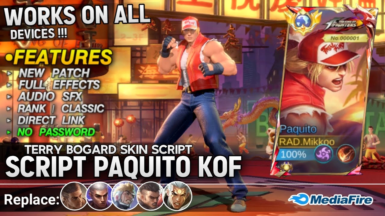 Script Skin Paquito KOF Terry Bogard No Password - Full Effects & Sound ...