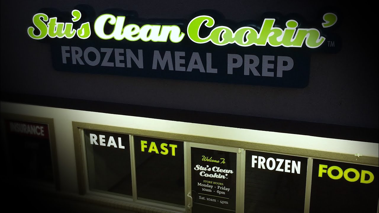 Stu's Clean Cookin' Sign Installation - YouTube