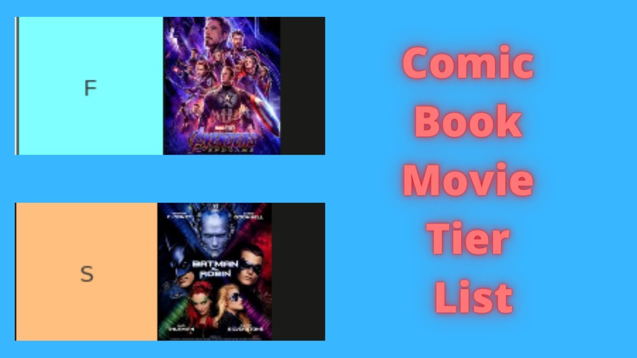 Comic Book Movie Tier List - YouTube