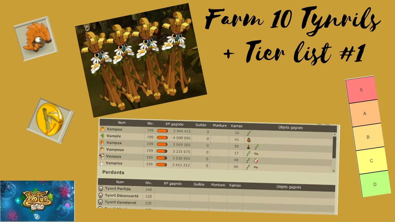Dofus Rétro, Farm 10 Tynrils, Ça donne quoi ?? + Tier List #1 🙂👍🔥 - YouTube
