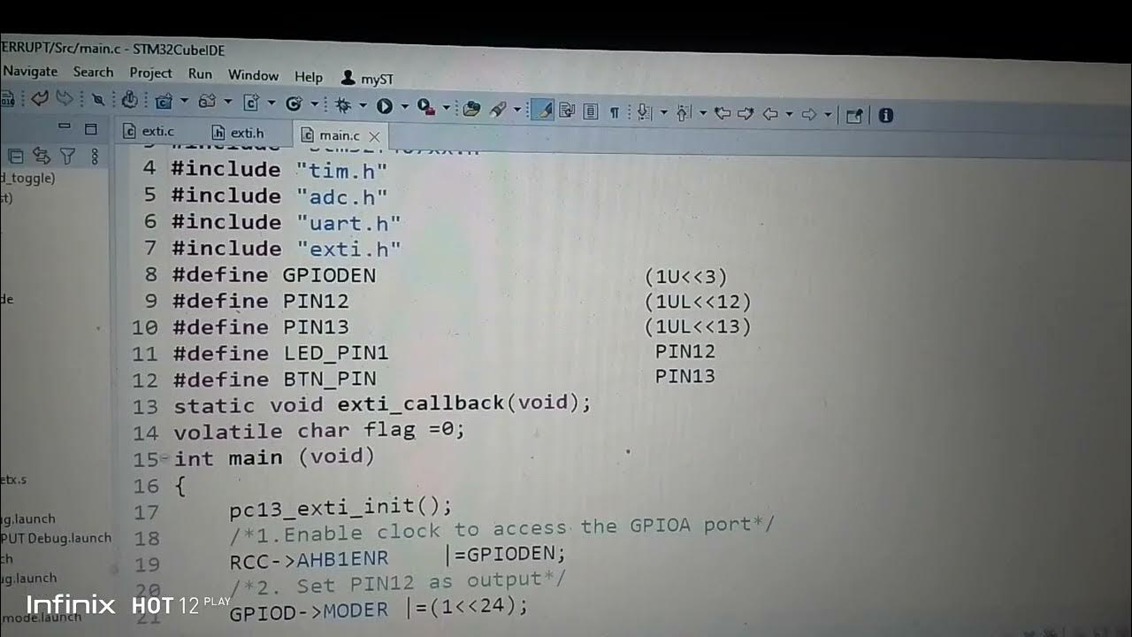 How to configure External interrupt in stm32 using bare metal programming - YouTube