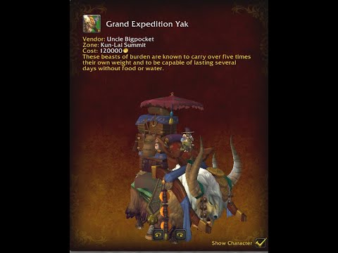 Where to find - Grand Expedition Yak Mount - Vender is Uncle Bigpocket ...