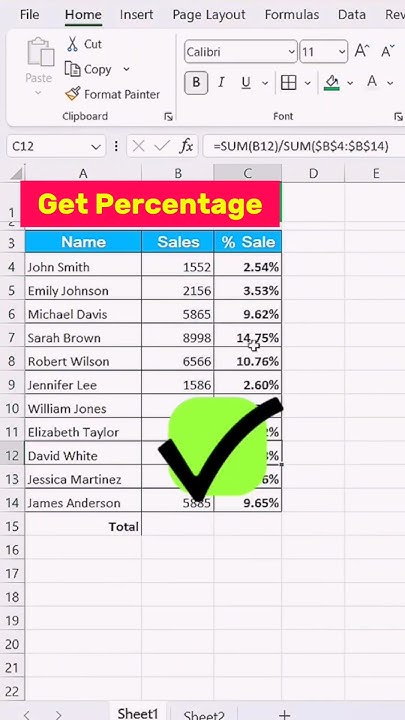 Excel Tips & Tricks | How to Get Percentage in Excel #exceltips #exceltutorial #excel #shorts ...