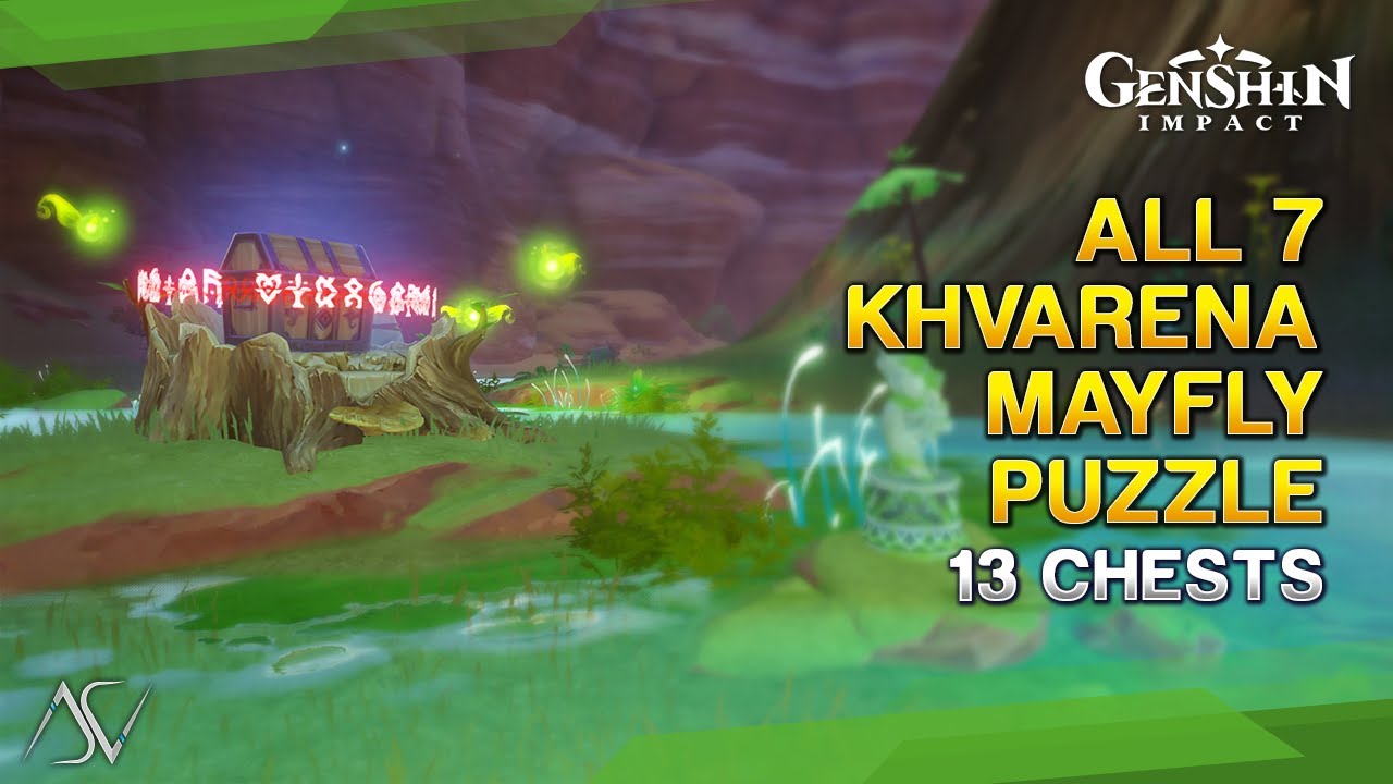 All 7 Khvarena Mayfly Puzzle Location - 13 Chests | Genshin Impact ...