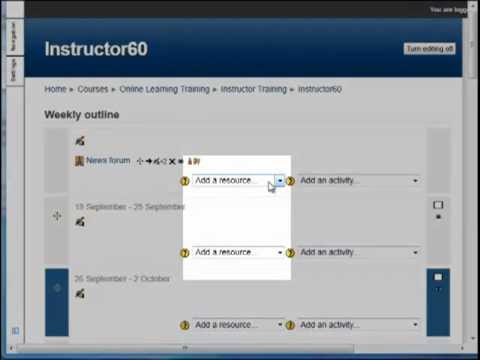 Adding Resources in Moodle 2.1 - YouTube