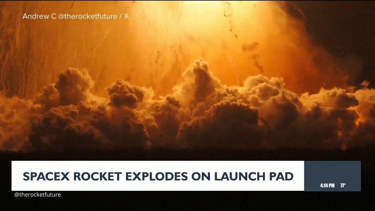 SpaceX rocket explodes on launch pad - YouTube