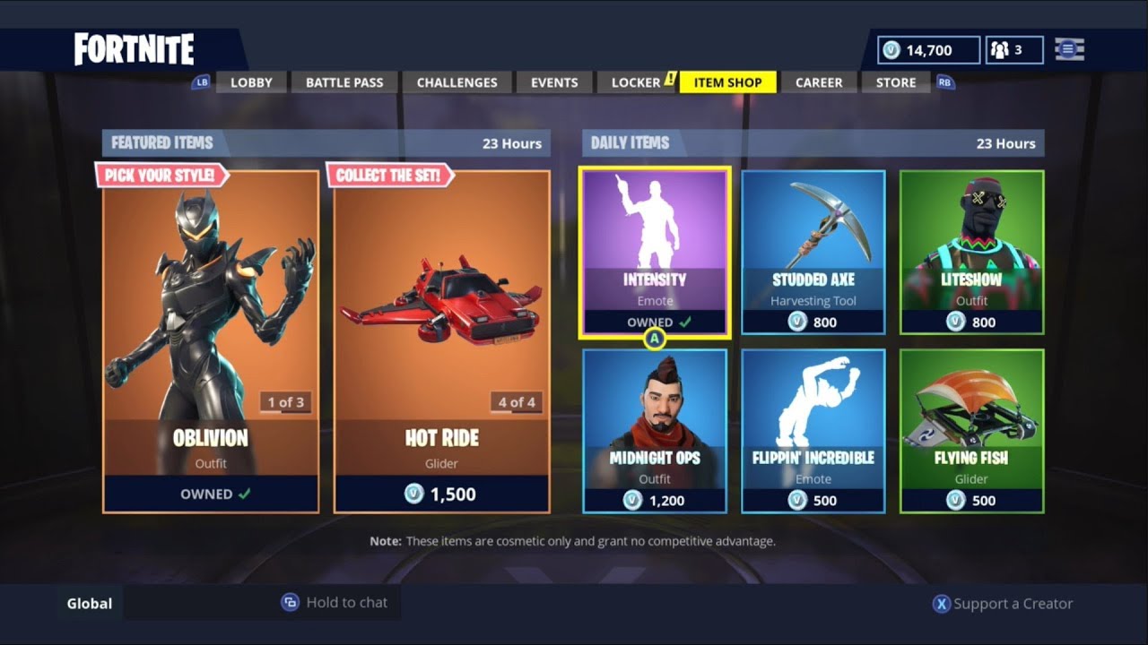 FORTNITE ITEM SHOP OBLIVION AND ROCKSTAR SKINS (OCTOBER 24TH ...