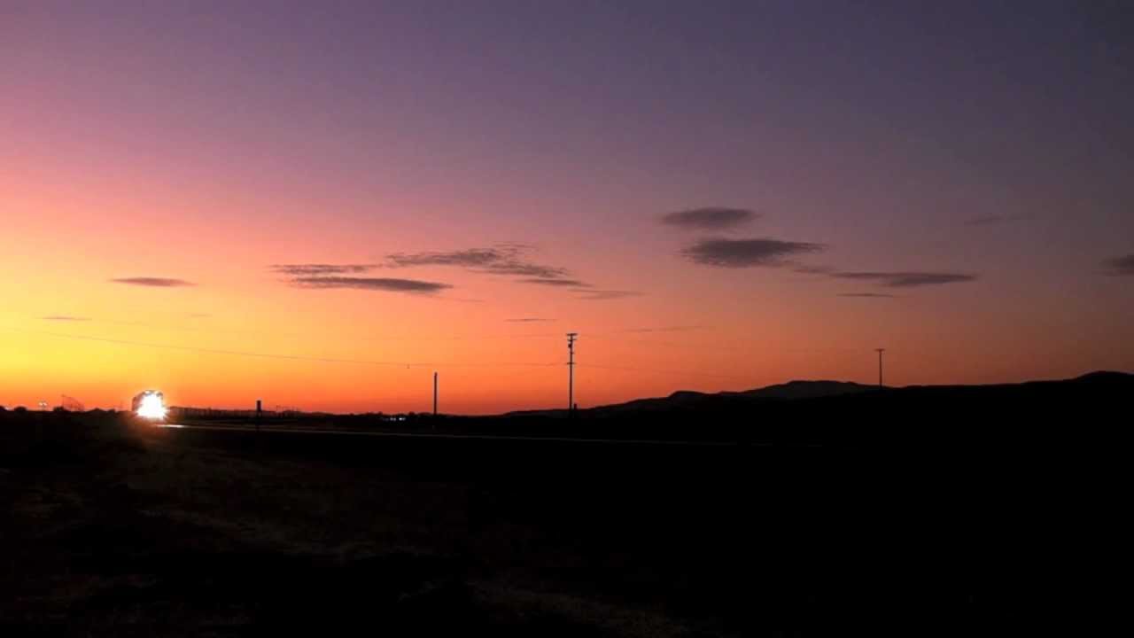 HD- Sunset Skies on the BNSF Needles Sub in Daggett, Ca 10-15-11 - YouTube
