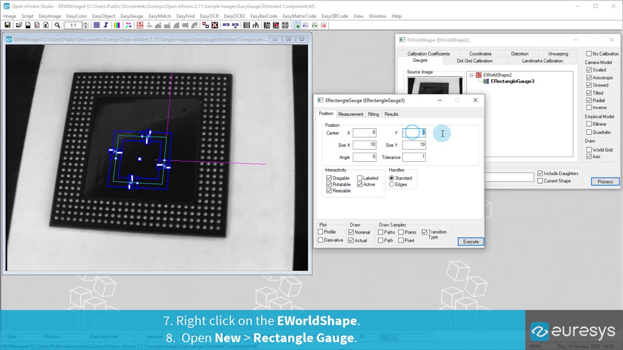 Measuring a rectangle in a distorted image (V126ET) - YouTube
