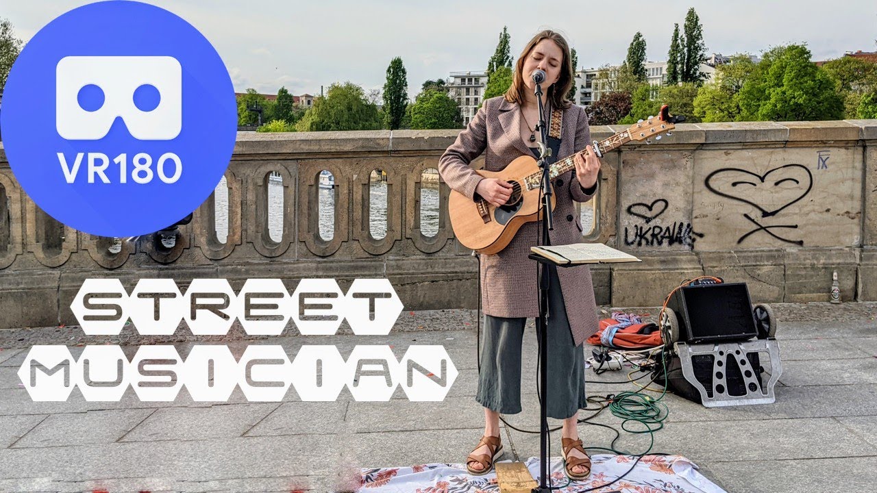 8K VR180 - Beautiful Voice Street Musician - YouTube