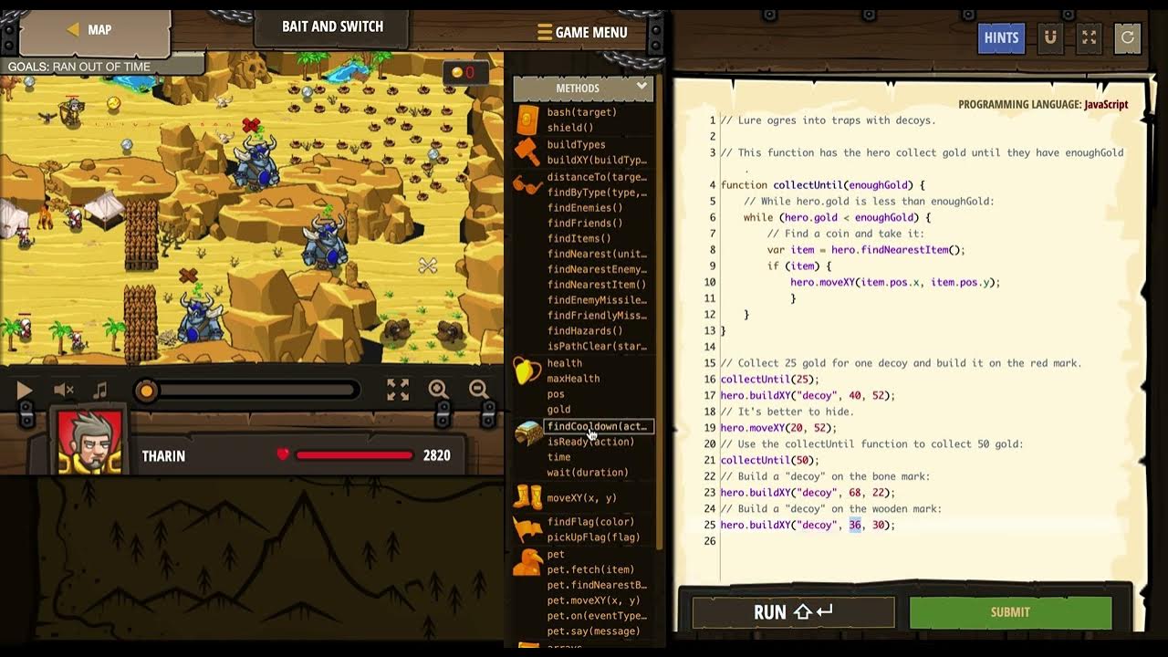 CodeCombat - Bait And Switch - JavaScript - YouTube