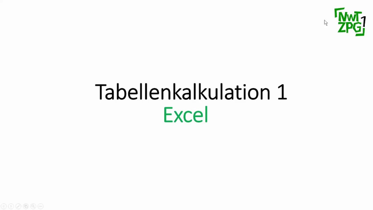 Tabellenkalkulation 1 Excel - YouTube