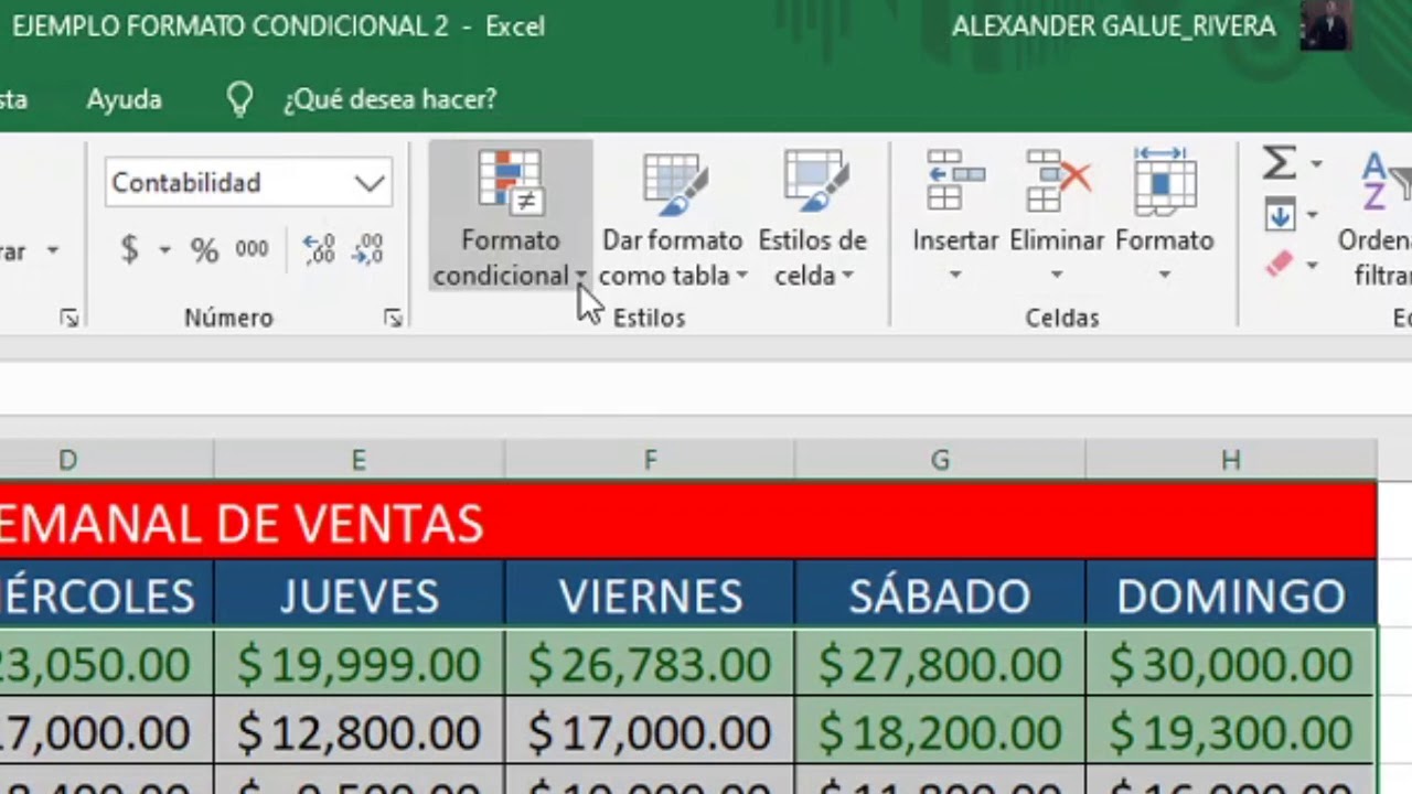 EXCEL FORMATO CONDICIONAL 2 - YouTube
