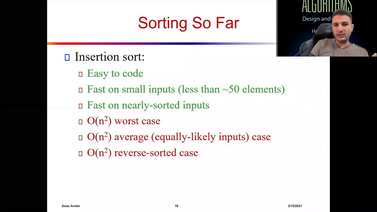 09 - Sorting in linear time | Counting sort | Radix sort | Comparisons sort complexity - YouTube