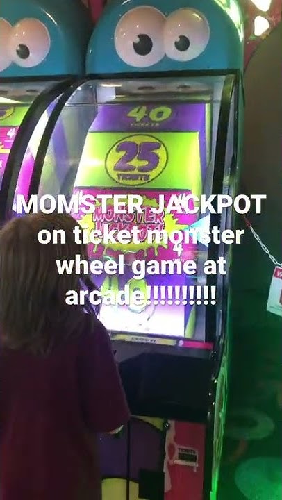 MONSTER JACKPOT on ticket monster wheel game at arcade!!!!!!!!!! - YouTube