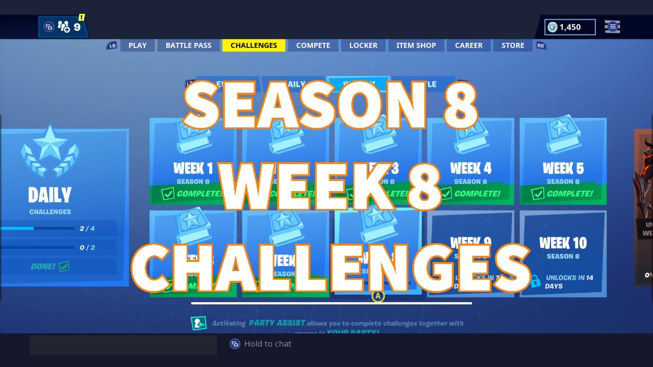 FORTNITE: Season 8 Week 8 Challenges - YouTube