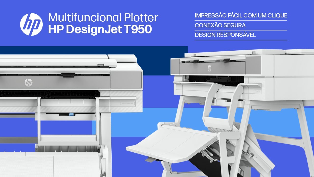 Multifuncional Plotter HP Designjet T950 - YouTube