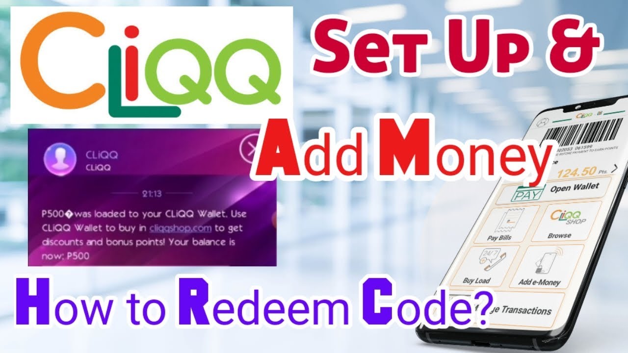 Cliqq Wallet | How to Set up PIN and Redeem Code to Add Money - YouTube