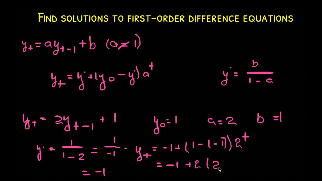 First-Order Difference Equations: Finding General Solutions - YouTube