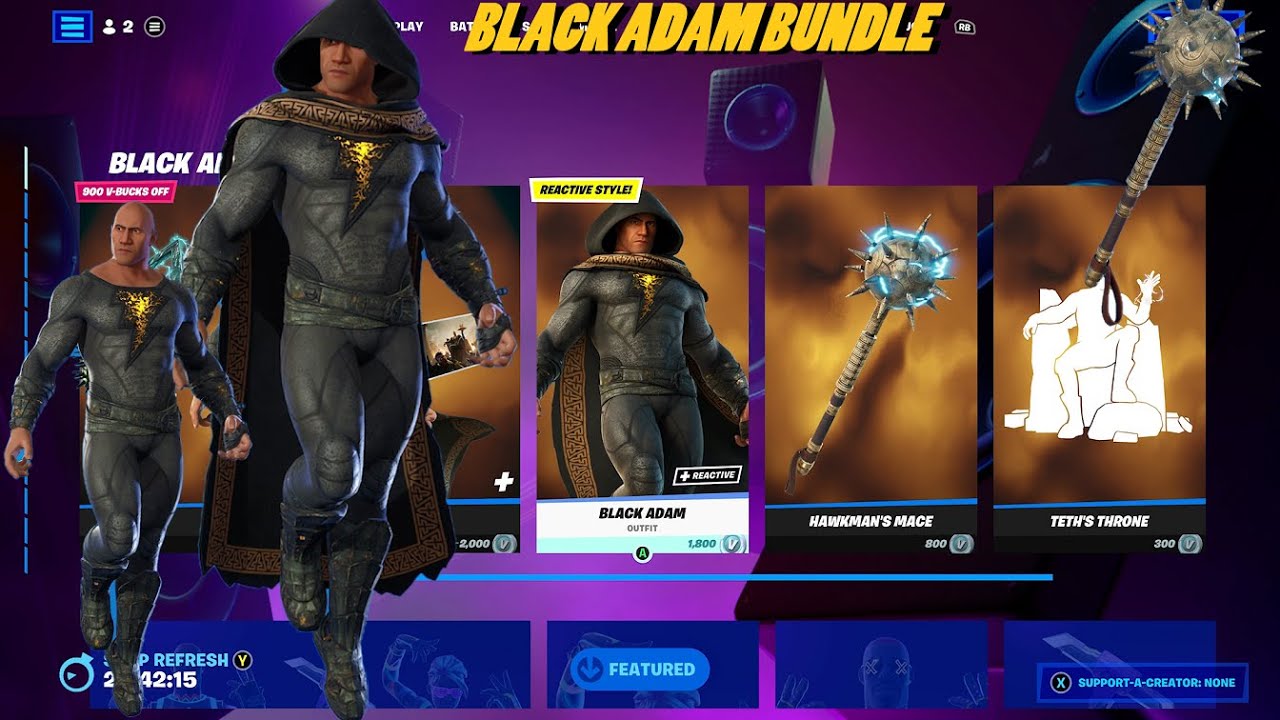 FORTNITE NEW* BLACK ADAM BUNDLE-ITEM SHOP - YouTube
