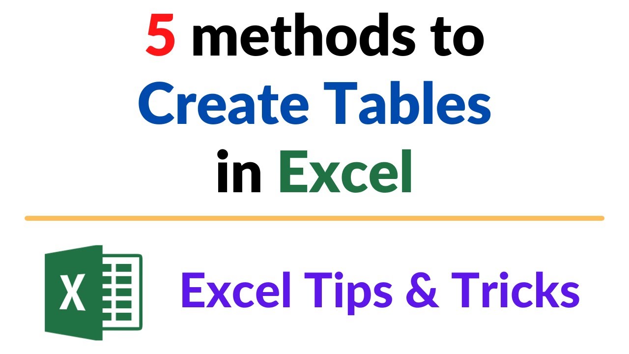 5 Methods To Create Excel Table Macro To Create Excel Table Youtube 4526