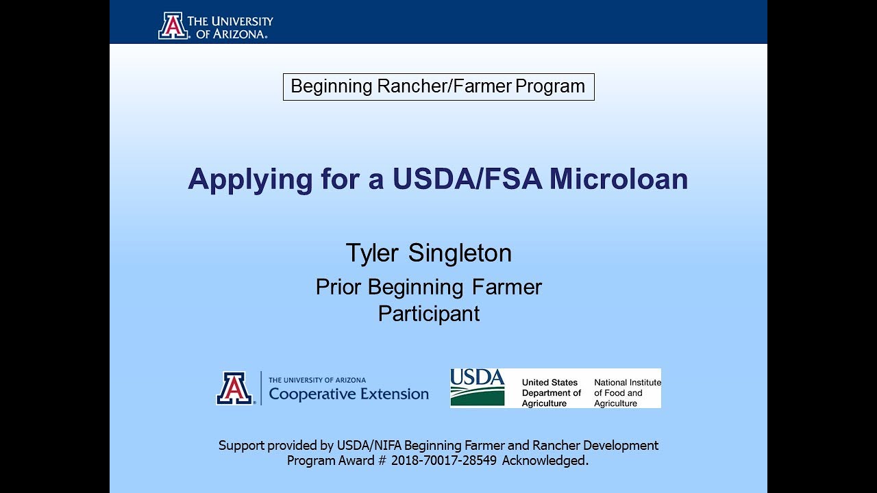 Applying for a USDA/FSA Microloan - YouTube