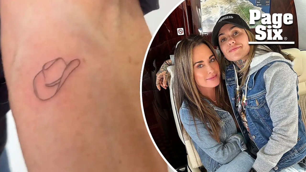 Kyle Richards gets cowgirl hat tattoo amid rumored romance with country singer Morgan Wade - YouTube
