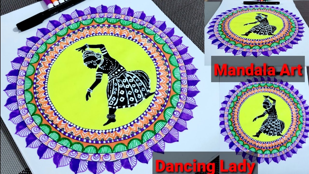 Dancing Lady Mandala Art | Doodle Art for Beginners | Indian Classical ...