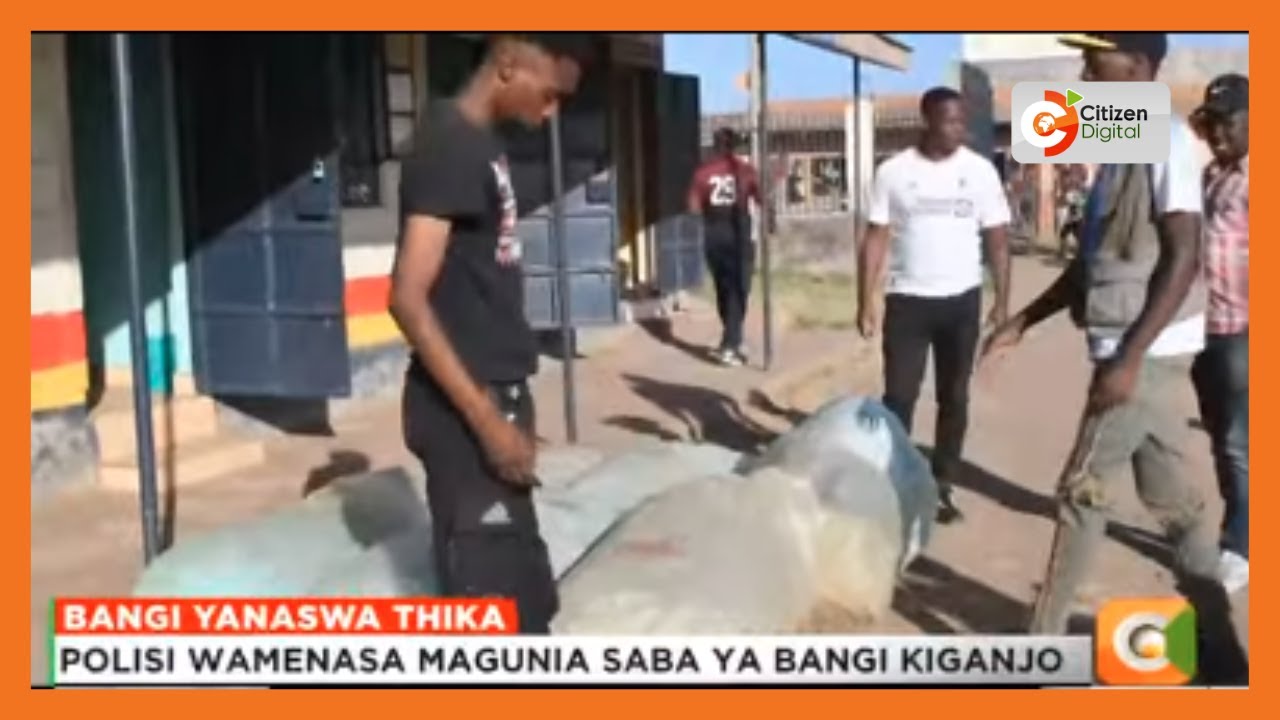 Polisi wamenasa magunia saba ya bangi Kiganjo - YouTube