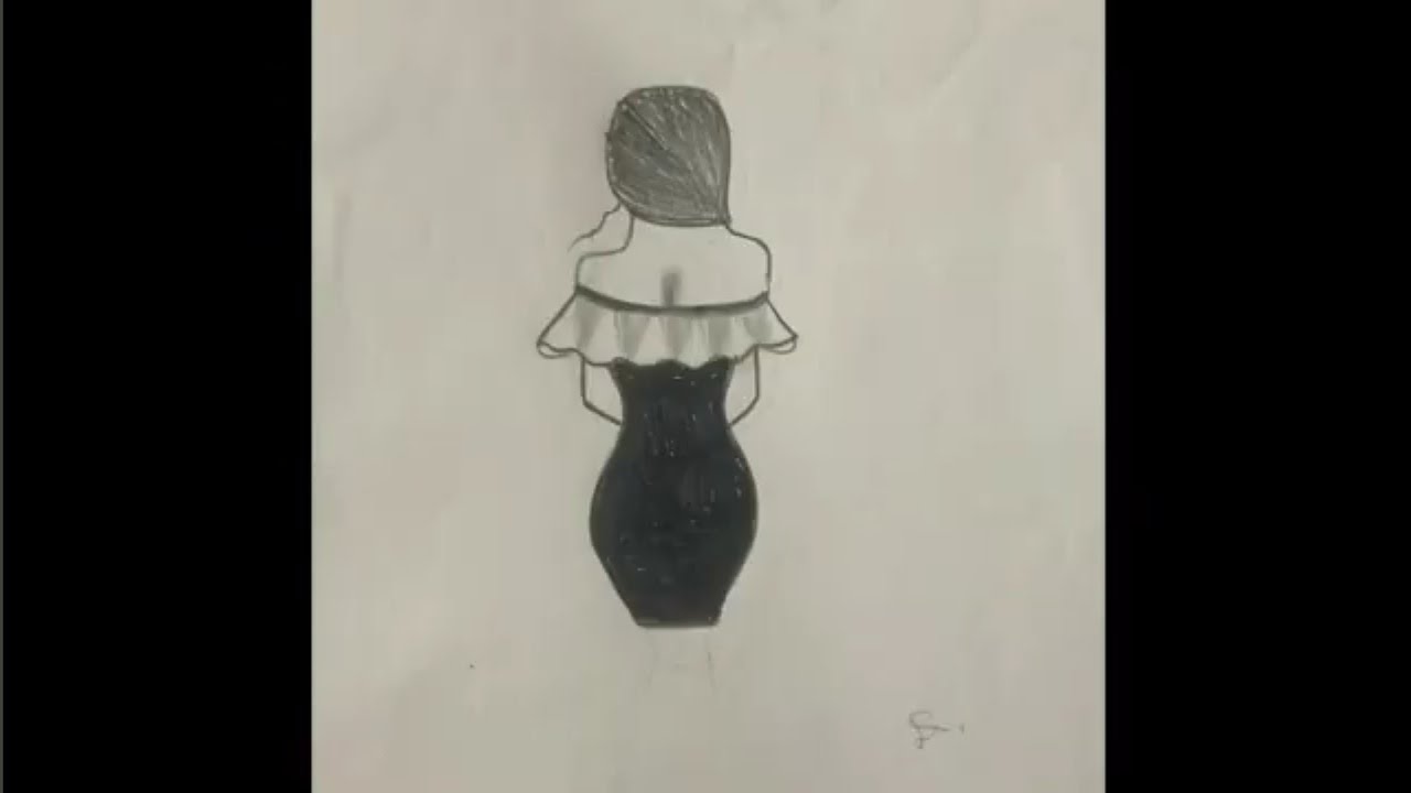 Easy Girl Back Side Drawing | Girl Drawing Step by Step | pancil ...